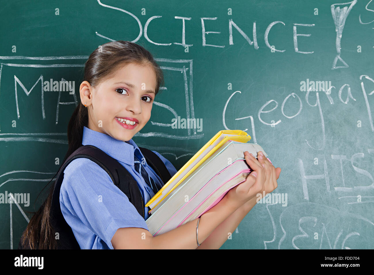 1 Child Girl School Student Classroom Book Studying Stock Photo - Alamy