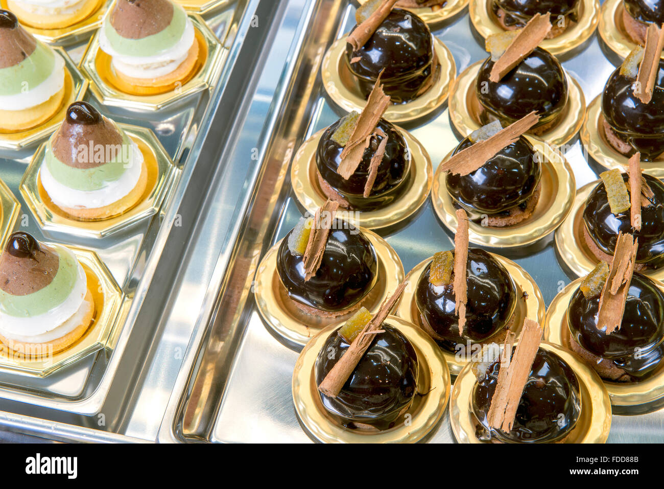 display of delicious pastries in a italian pastry Stock Photo - Alamy