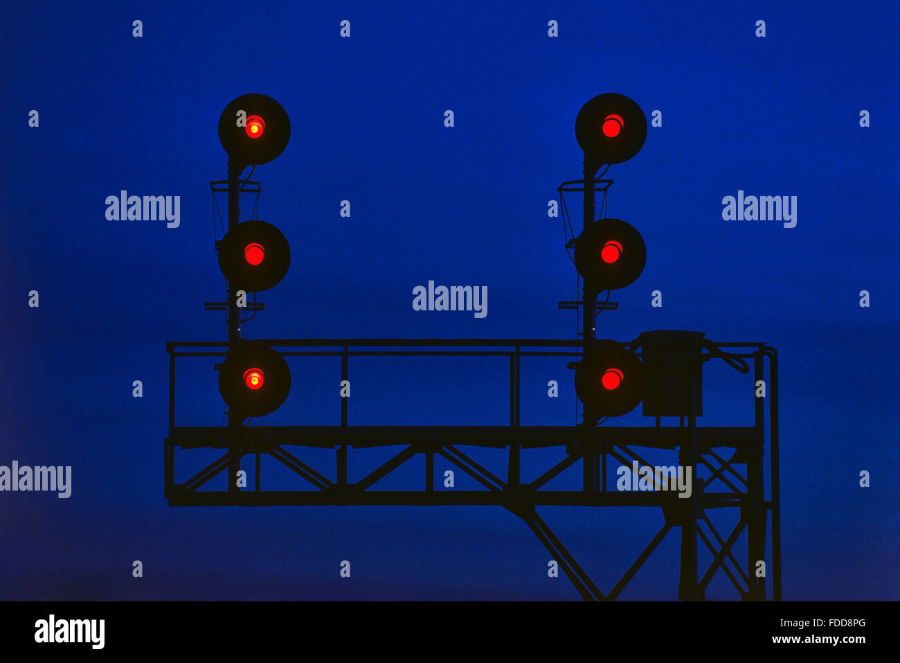 Railway signals at dusk in Alberta, Canada Stock Photo - Alamy