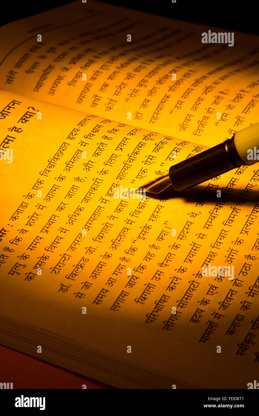 Education Book and pen writing Nobody Stock Photo - Alamy