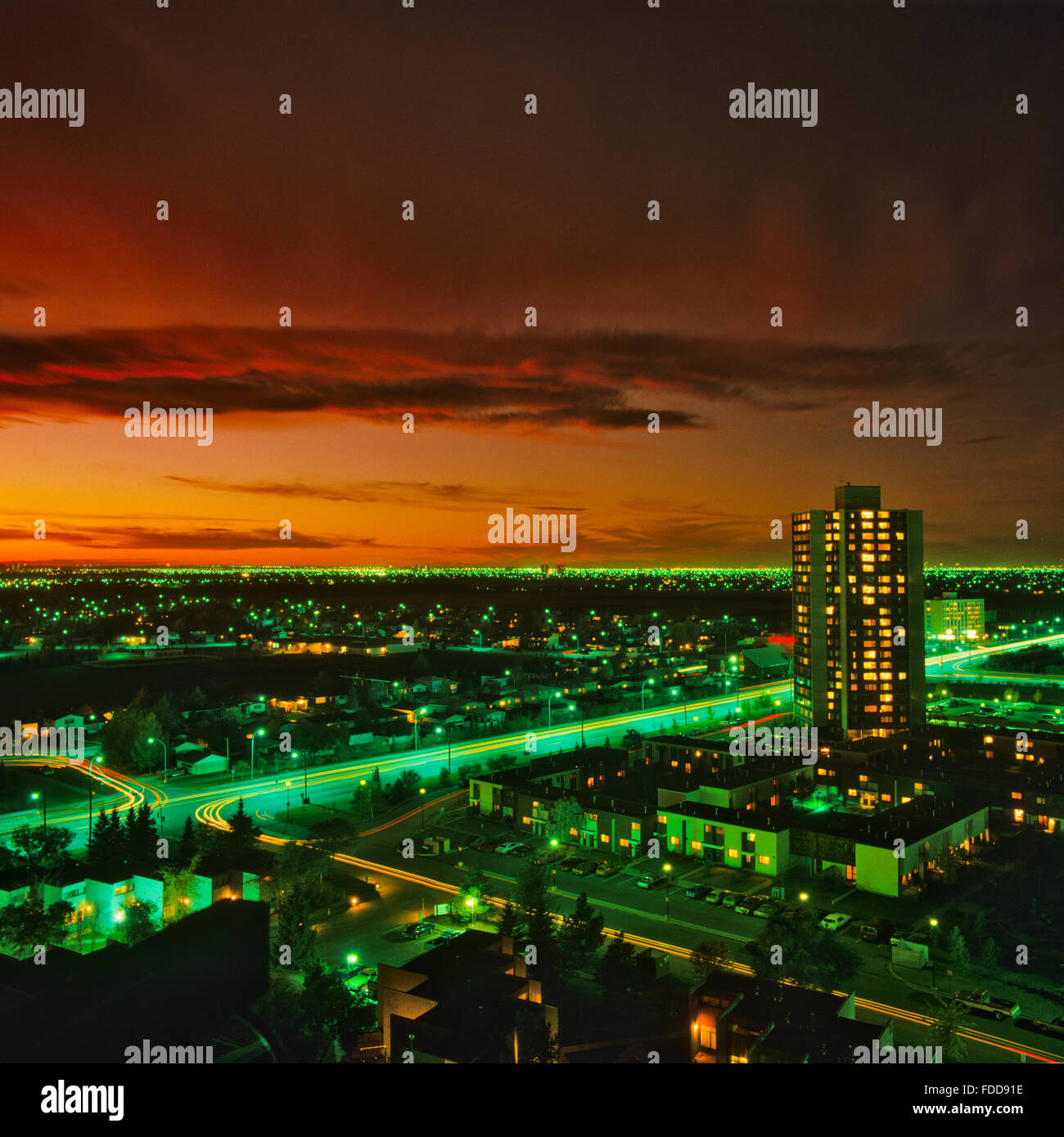 downtown Edmonton at sunset Stock Photo - Alamy