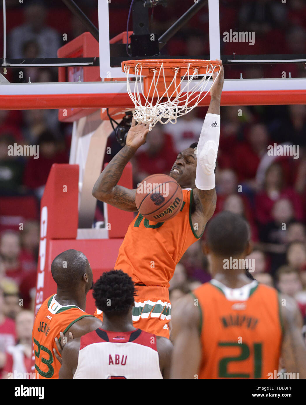 Raleigh, North Carolina, US. 30th Jan, 2016. SHELDON MCCLELLAN (10) of ...