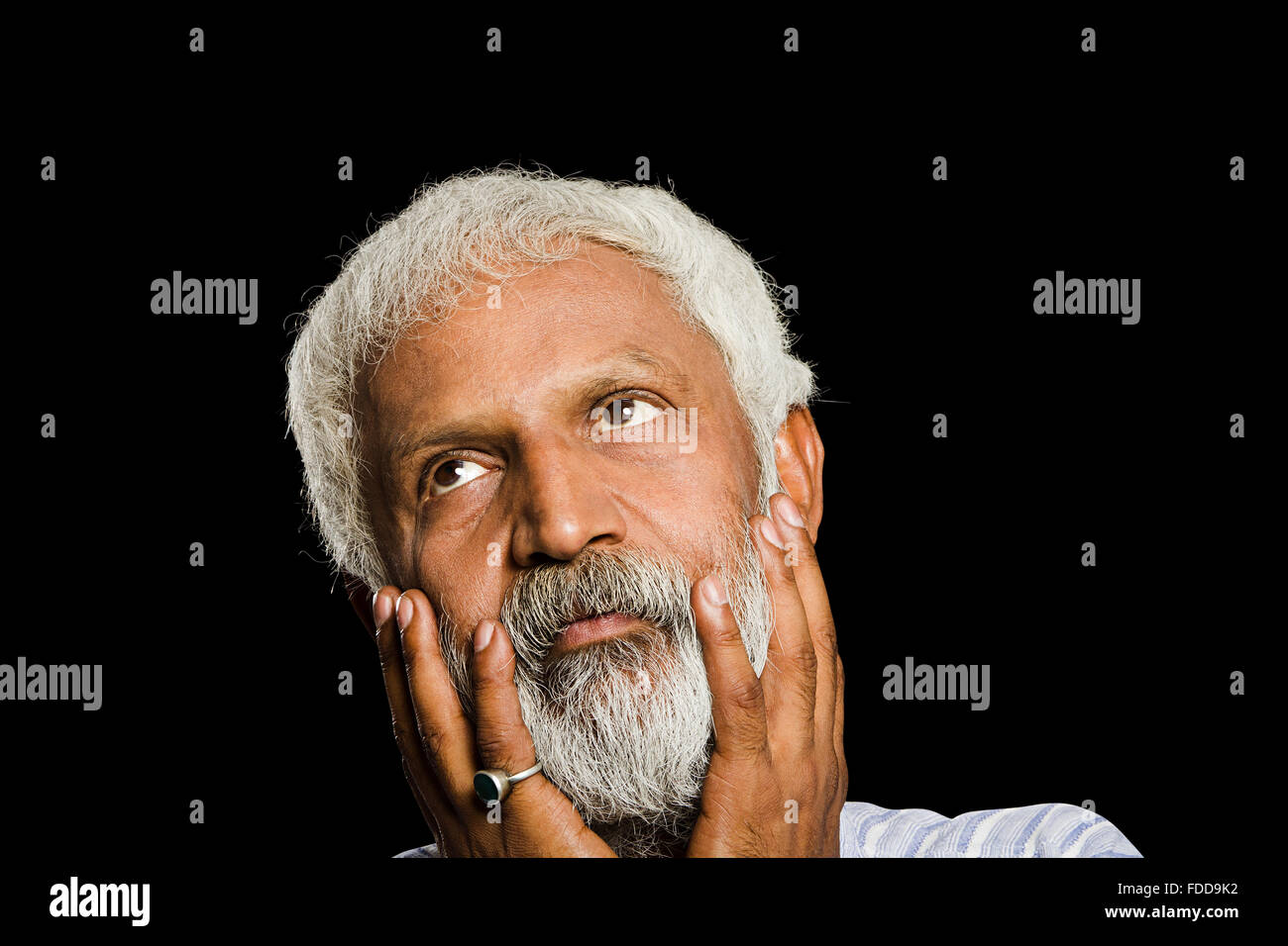 1 indian Senior Adult Man Serious Stress thinking Memories Stock Photo ...