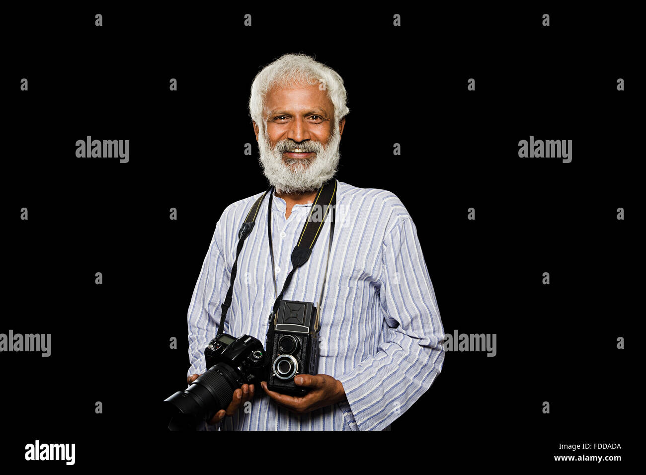 1 indian Senior Adult Cameraman Holding Camera standing Stock Photo - Alamy