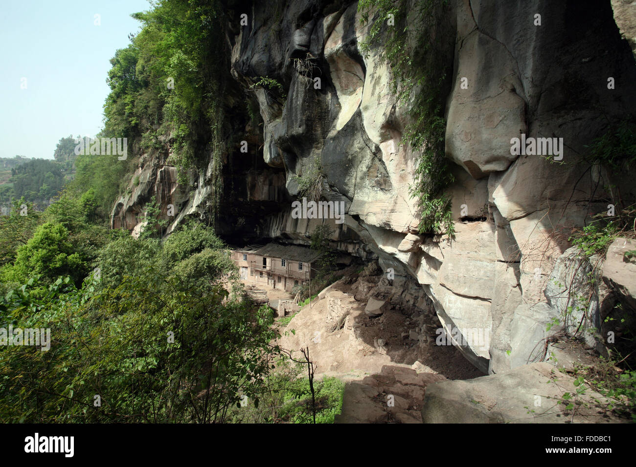 China Hubei Province Lichuan Chang Ping Dam Cliff habitat Stock Photo ...