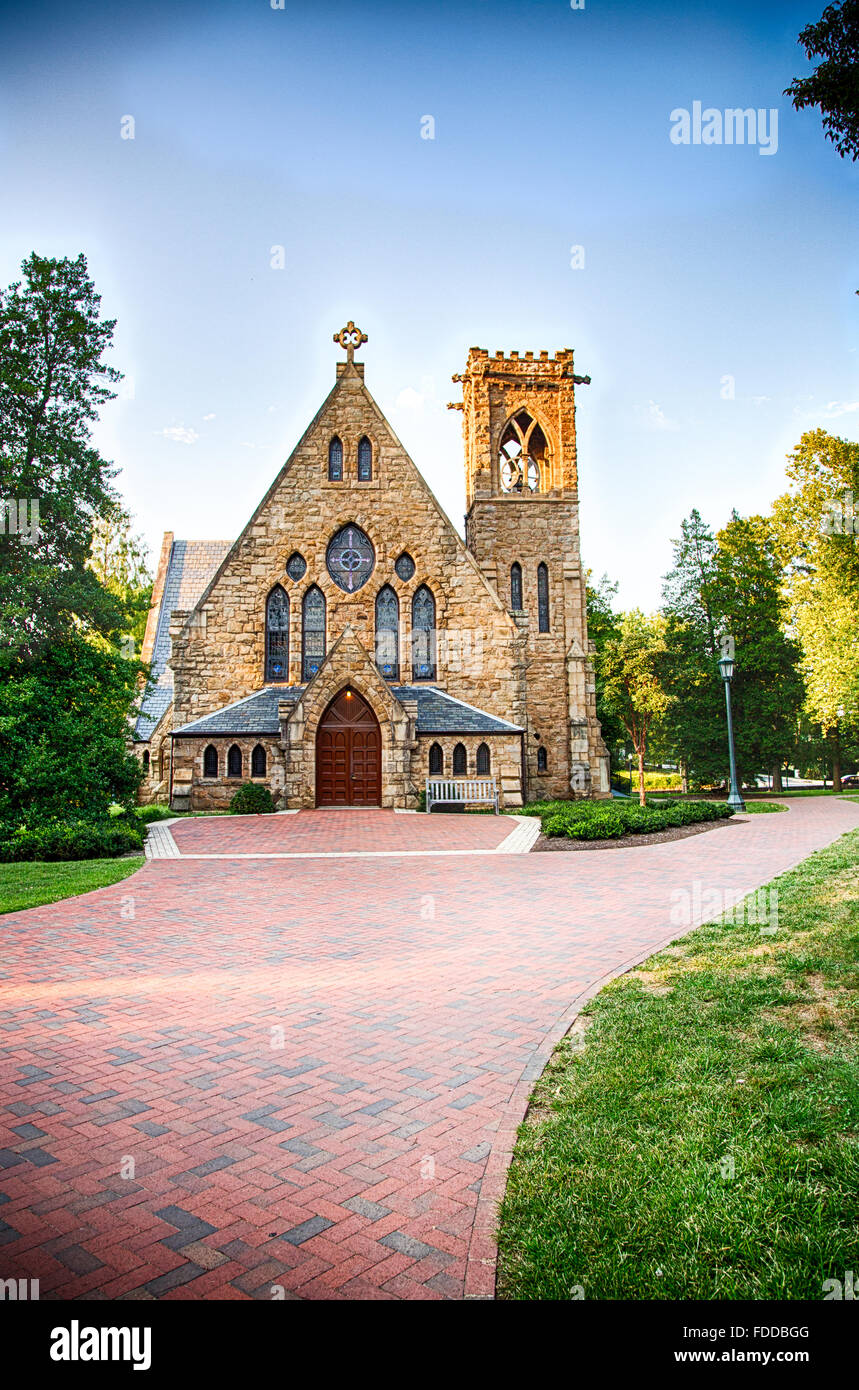 The Uva Chapel And Bell Tower On The Campus Of University Of Virginia