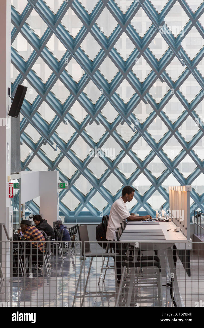 Seattle public library interior hi-res stock photography and images - Alamy