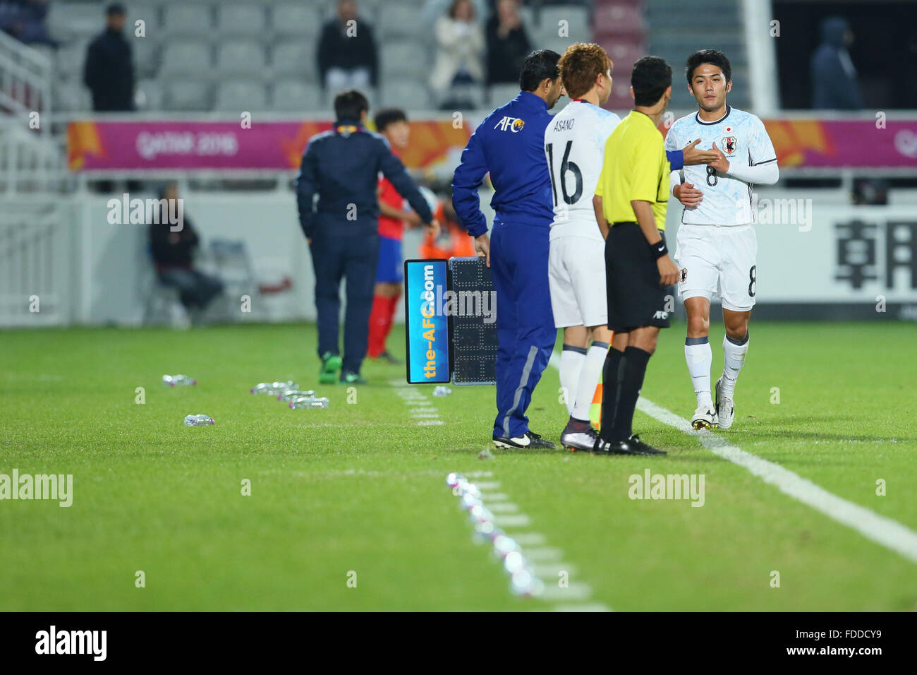 Doha, Qatar. 30th Jan, 2016. (L-R) Takuma Asano, Ryota Oshima (JPN) Football/Soccer : AFC U23 ...