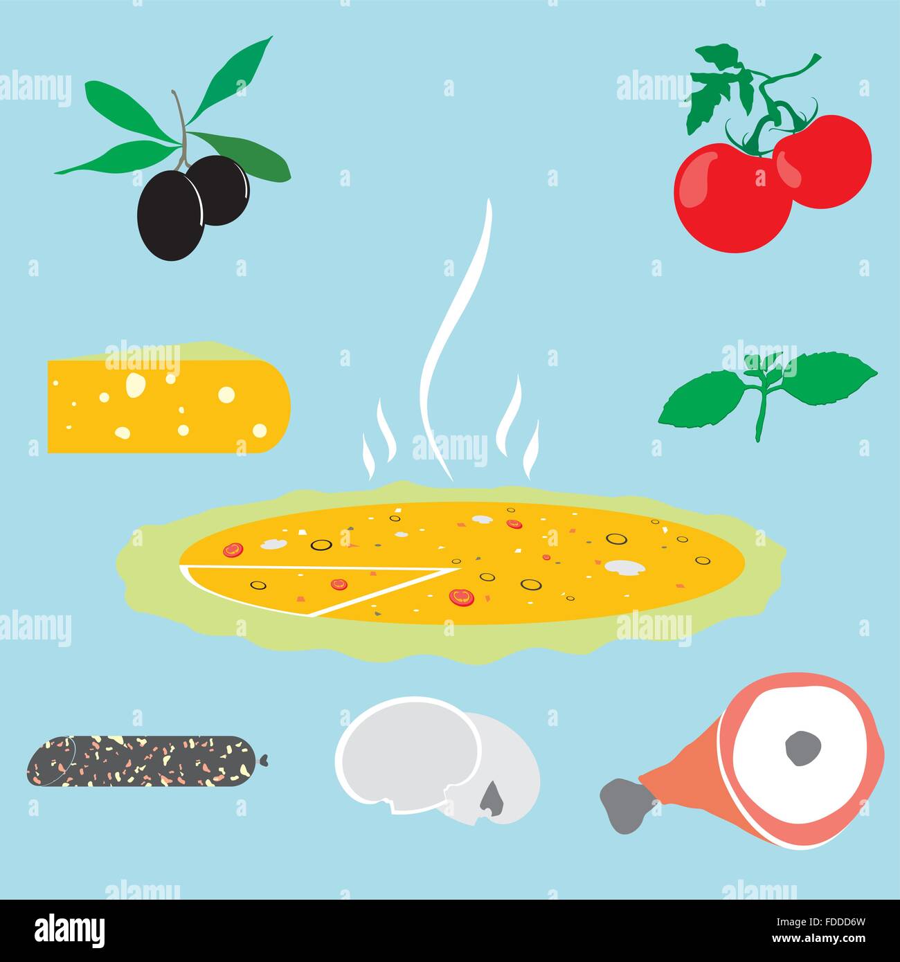 Lunch with green olives Stock Vector Images - Alamy