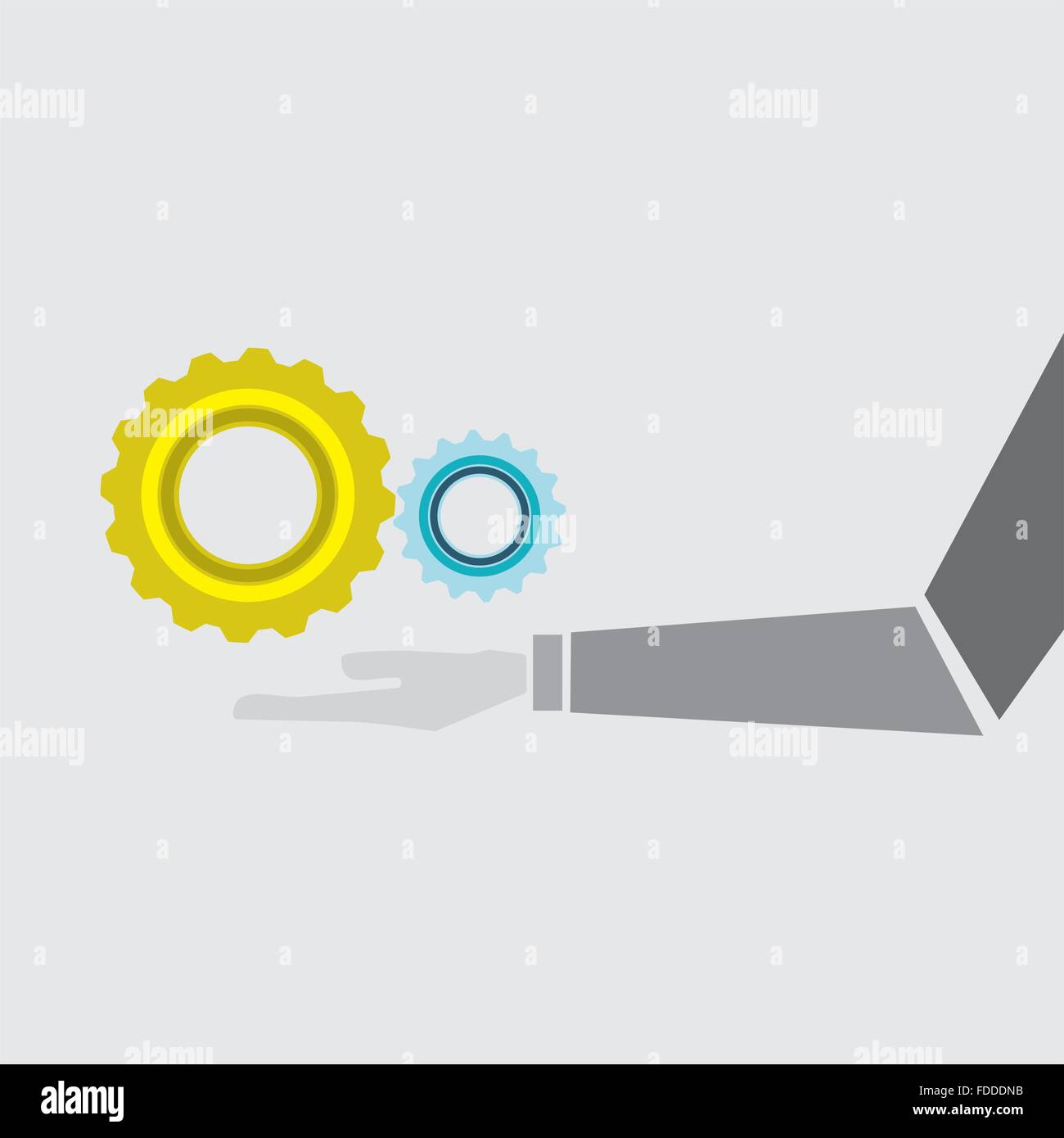 Gears and hand Stock Vector Image & Art - Alamy