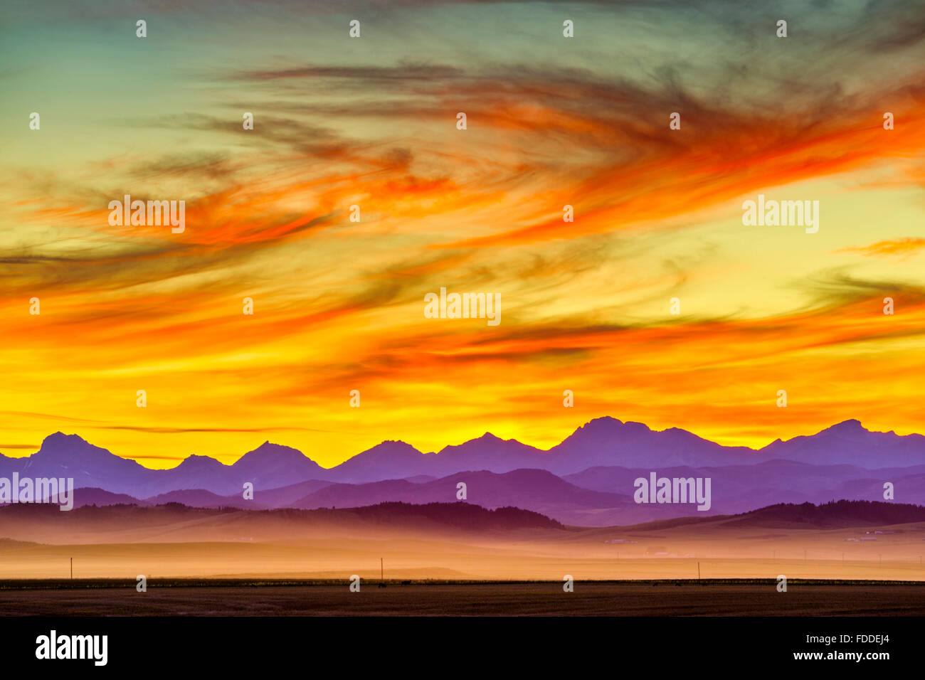 Sunset in alberta foothills country hi-res stock photography and images ...
