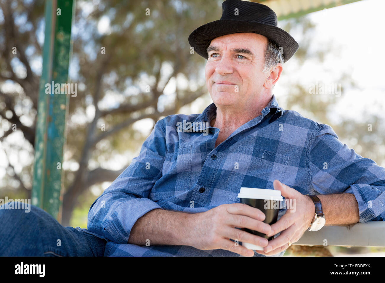 Portrait of an old man outdoors Stock Photo - Alamy