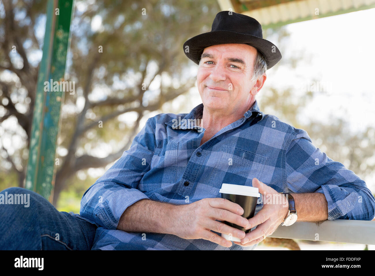 Portrait of an old man outdoors Stock Photo - Alamy
