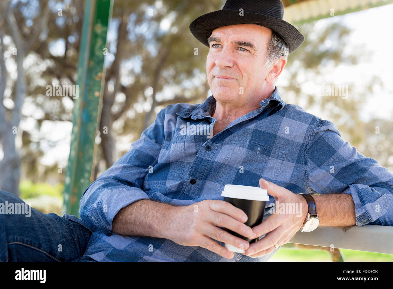 Portrait of an old man outdoors Stock Photo - Alamy