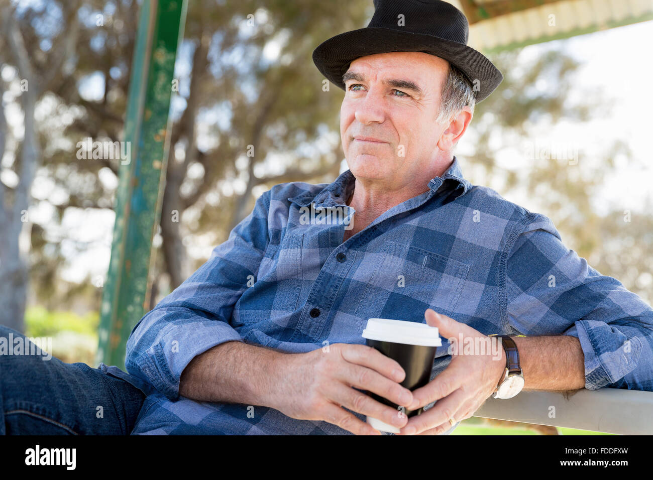 Portrait of an old man outdoors Stock Photo - Alamy
