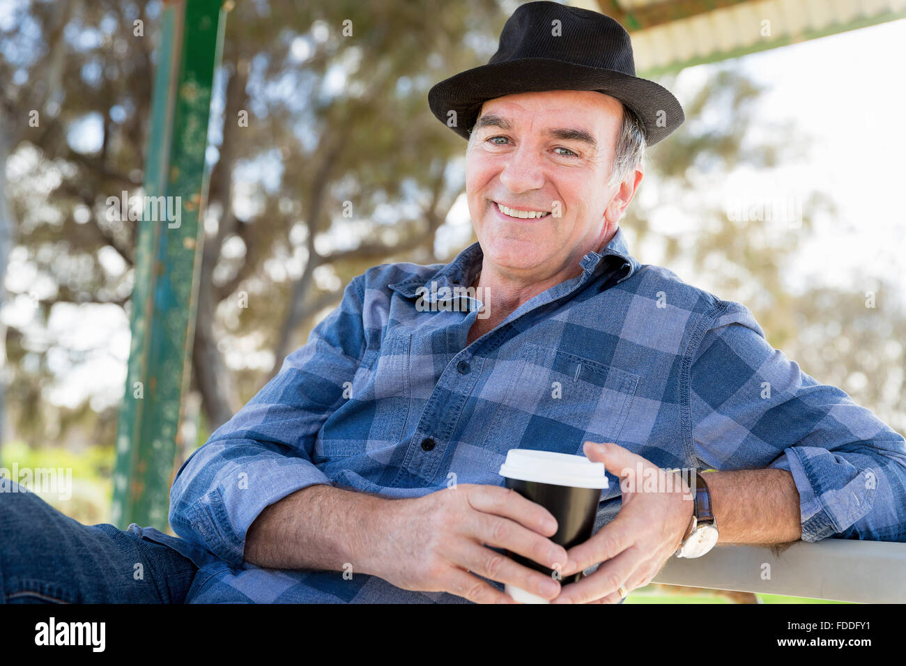 Portrait of an old man outdoors Stock Photo - Alamy