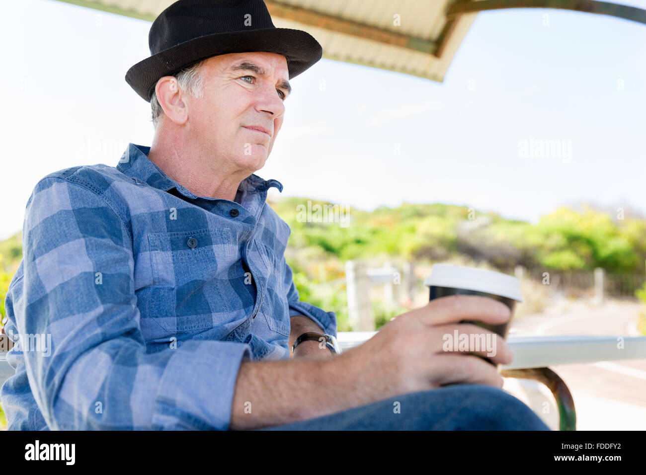 Portrait of an old man outdoors Stock Photo - Alamy