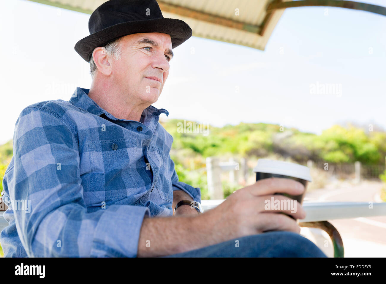Portrait of an old man outdoors Stock Photo - Alamy