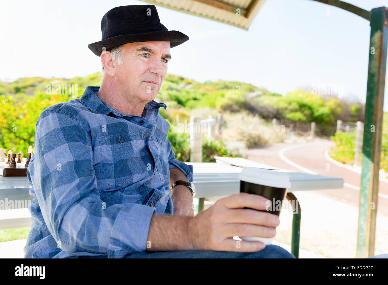 Portrait of an old man outdoors Stock Photo - Alamy