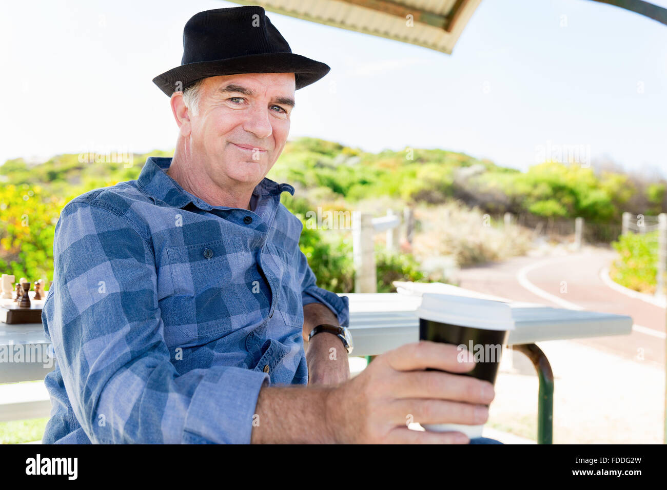 Portrait of an old man outdoors Stock Photo - Alamy