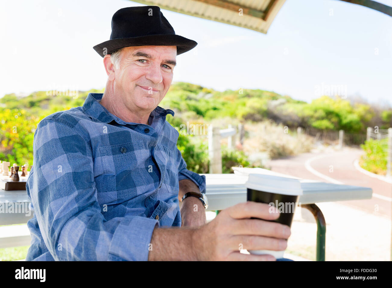 Portrait of an old man outdoors Stock Photo - Alamy
