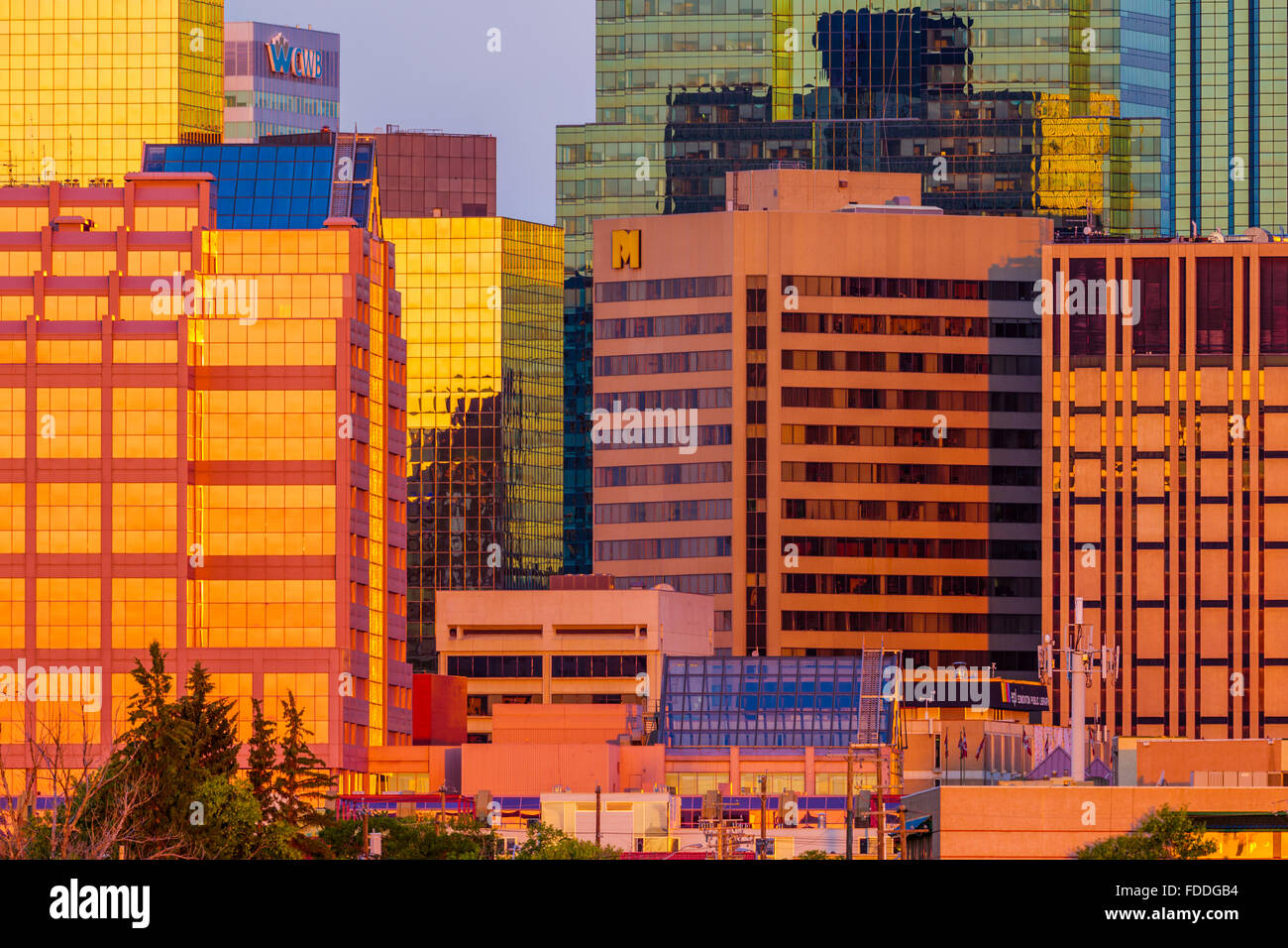 downtown Edmonton at sunrise, Alberta Stock Photo - Alamy