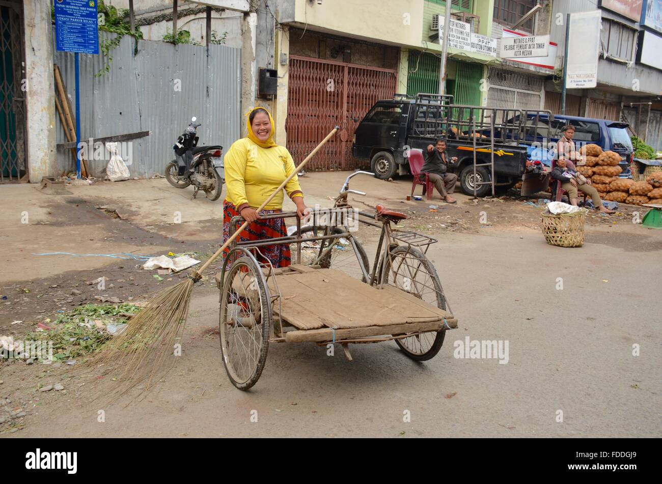 Street Cleaner Medan Stock Photo - Alamy