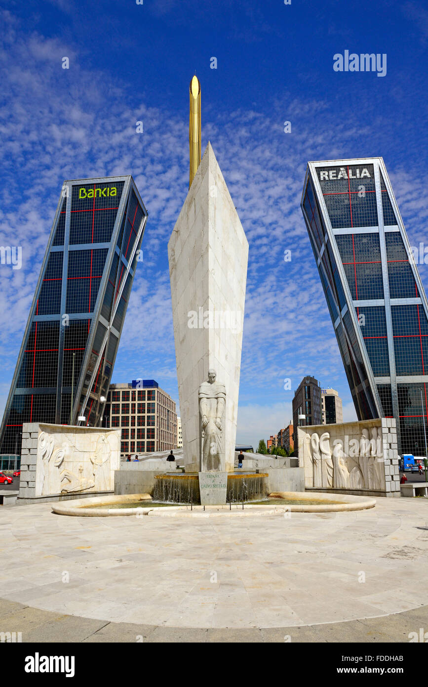 Gateway of Europe Leaning Towers Madrid Spain ES Stock Photo - Alamy