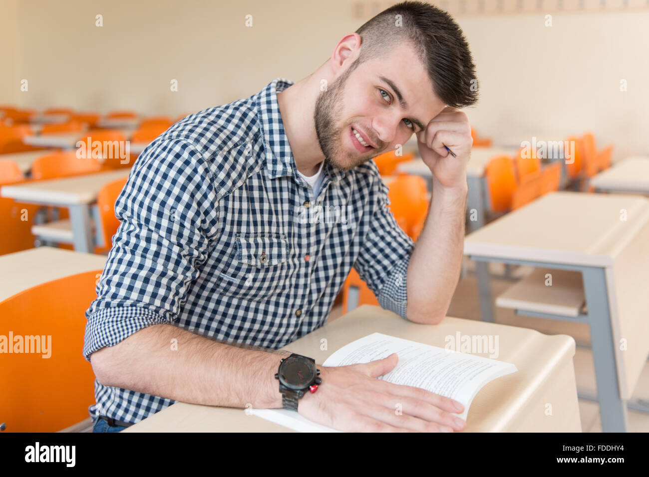 Black student alone in classroom hi-res stock photography and images ...