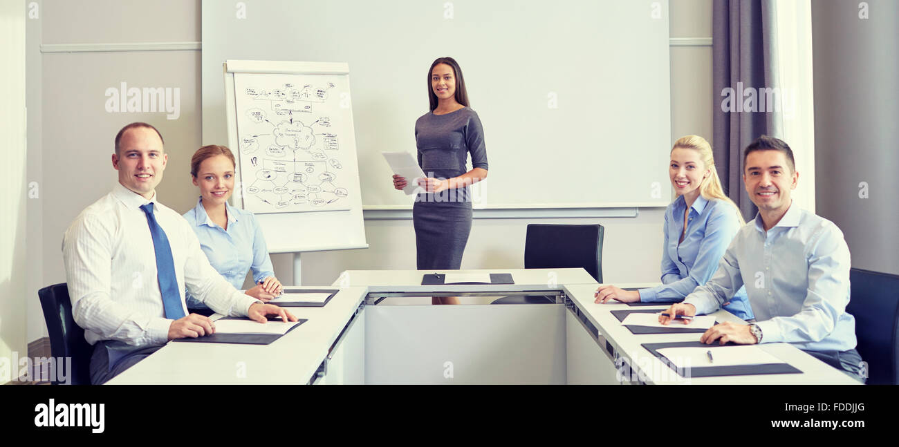 group of smiling businesspeople meeting in office Stock Photo - Alamy