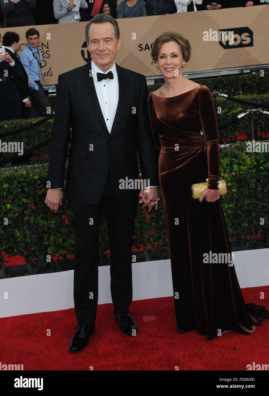 Los Angeles, CA, USA. 30th Jan, 2016. Bryan Cranston, Robin Dearden at ...