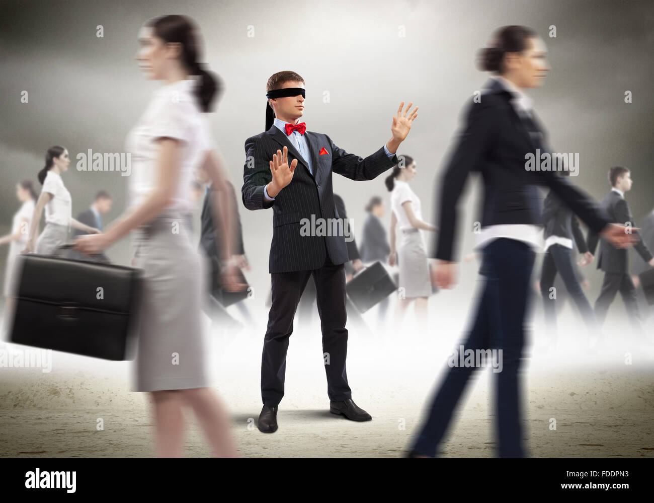 Man walking blindfolded hi-res stock photography and images - Alamy