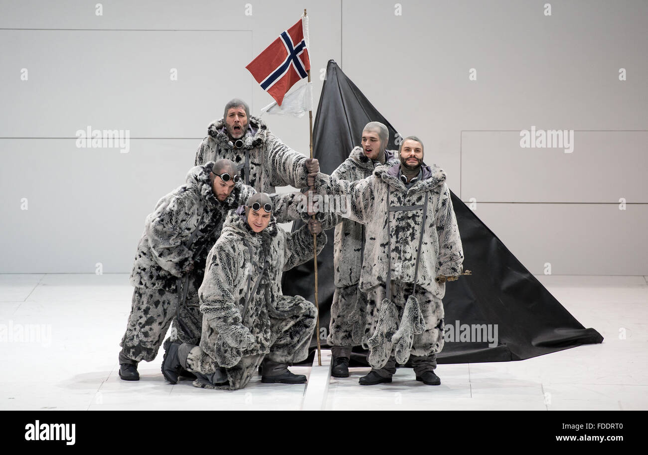 Munich, Germany. 27th Jan, 2016. Opera singer Thomas Hampson (2nd L) as ...
