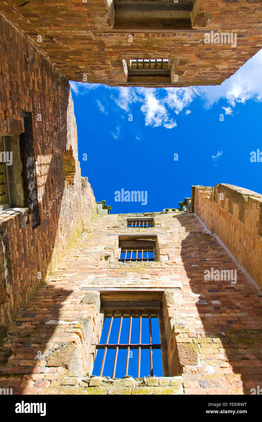 Ruins of main prison building at Port Arthur penal colony in Tasmania ...