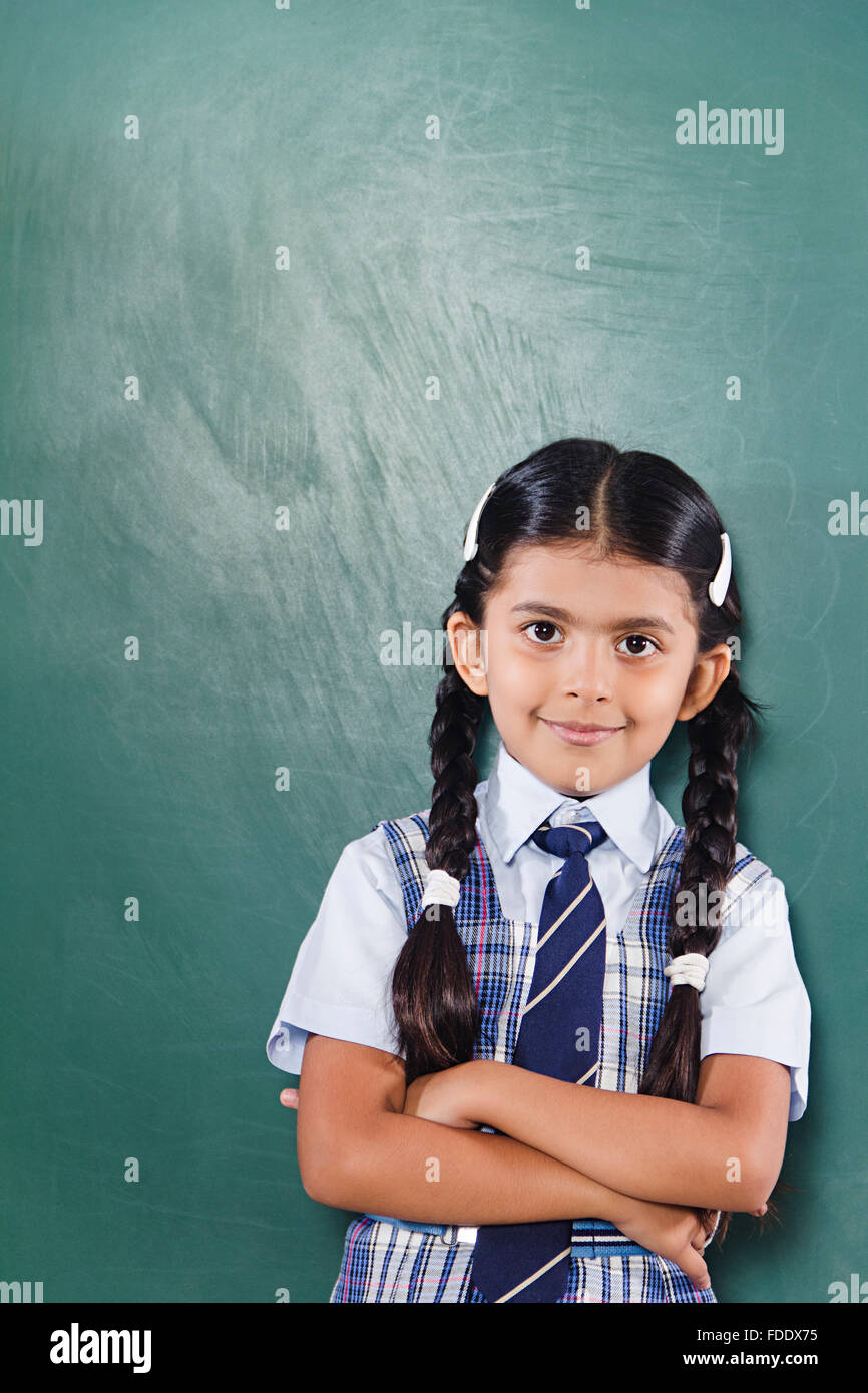 1 Person Only Blackboard Class room Education Girl Kid School Smiling ...