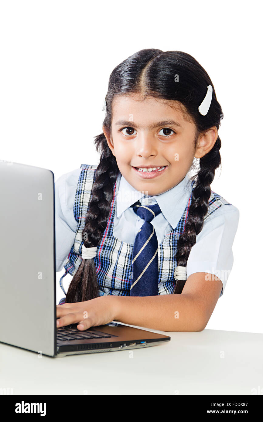 1 Person Only E-Learning Education Girl Laptop Learning School Smiling ...