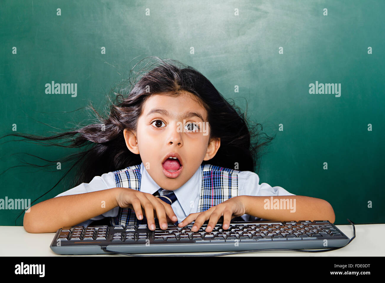 1 Person Only Connection E-Learning Education Girl Keyboard Kid School ...