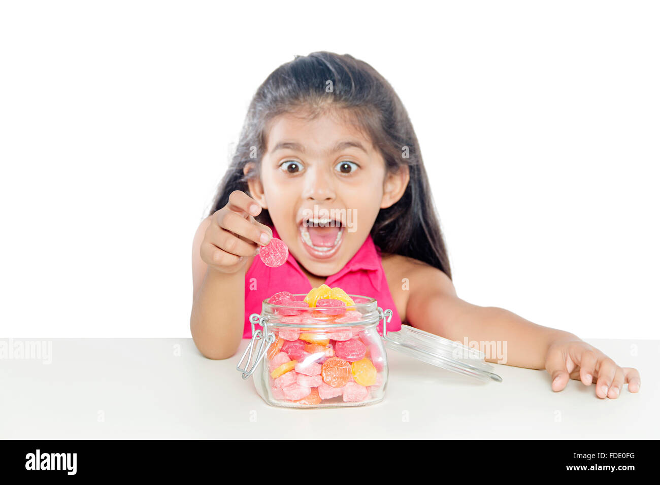 1 Person Only Candy Eating Girl Greed Jar Opening Picking Up Shocking ...