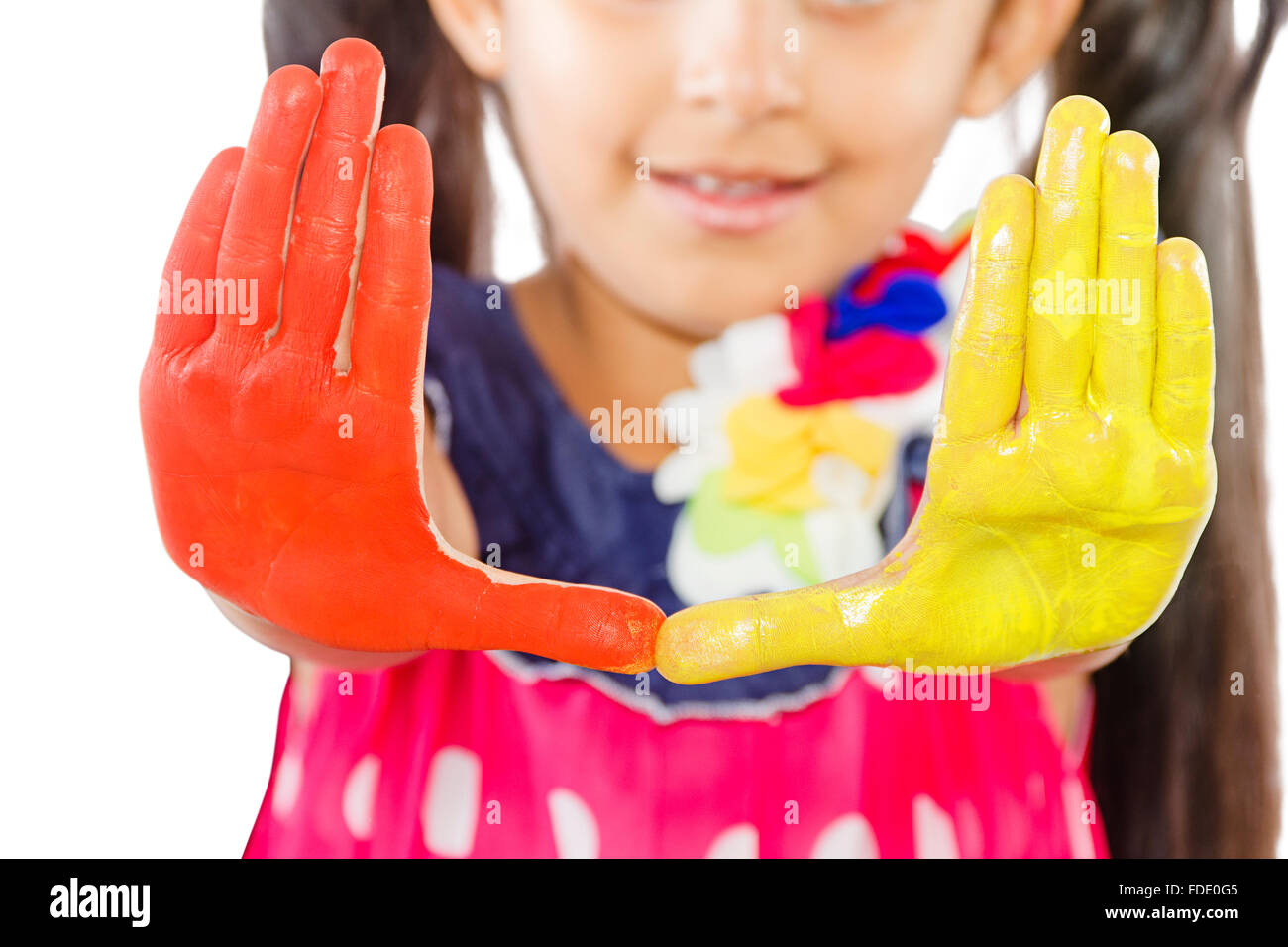 1 Person Only Dirty Girl Handprint Kid Multi Coloured Paint Palm ...