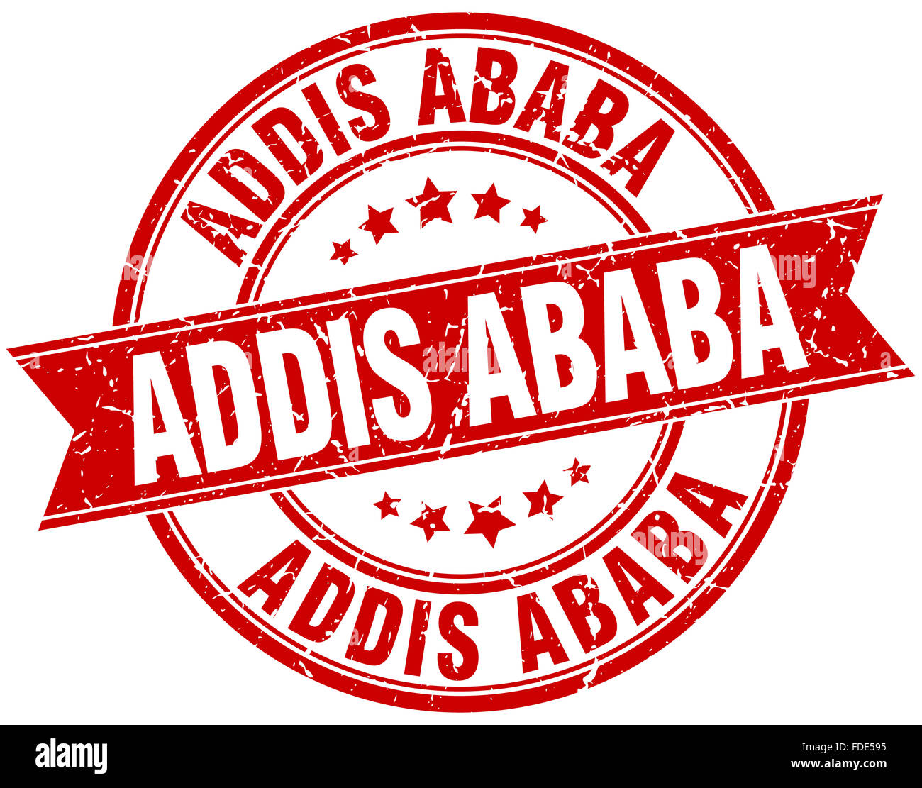 Addis Ababa red round grunge vintage ribbon stamp Stock Photo - Alamy