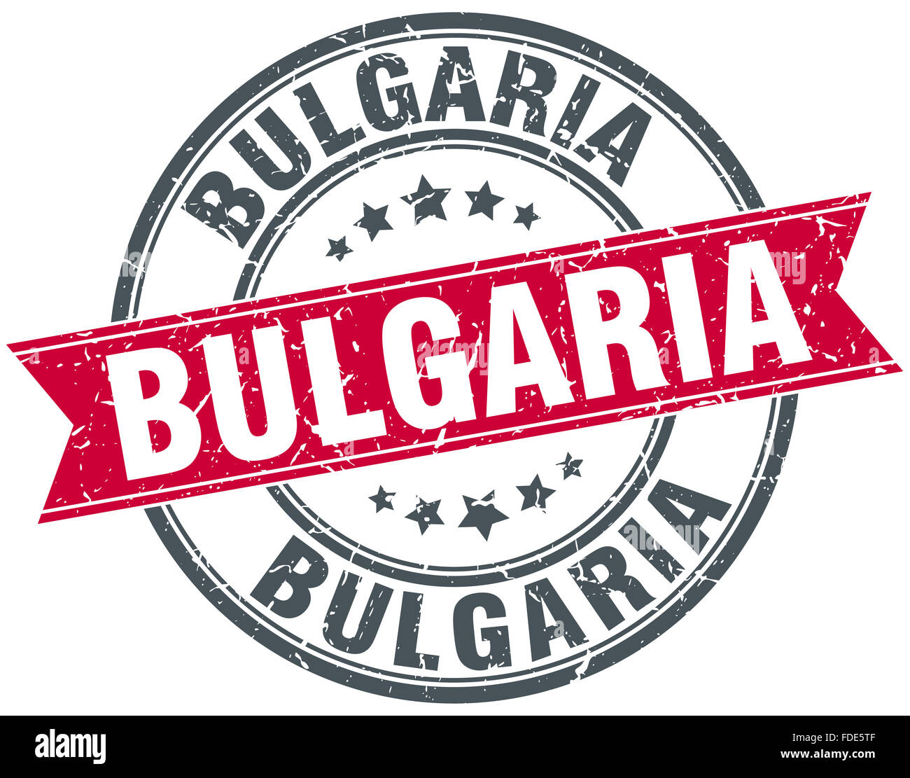 Bulgaria red round grunge vintage ribbon stamp Stock Photo - Alamy