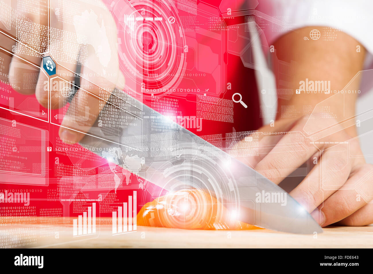 Close up of cook hands cutting vegetables with knife Stock Photo - Alamy