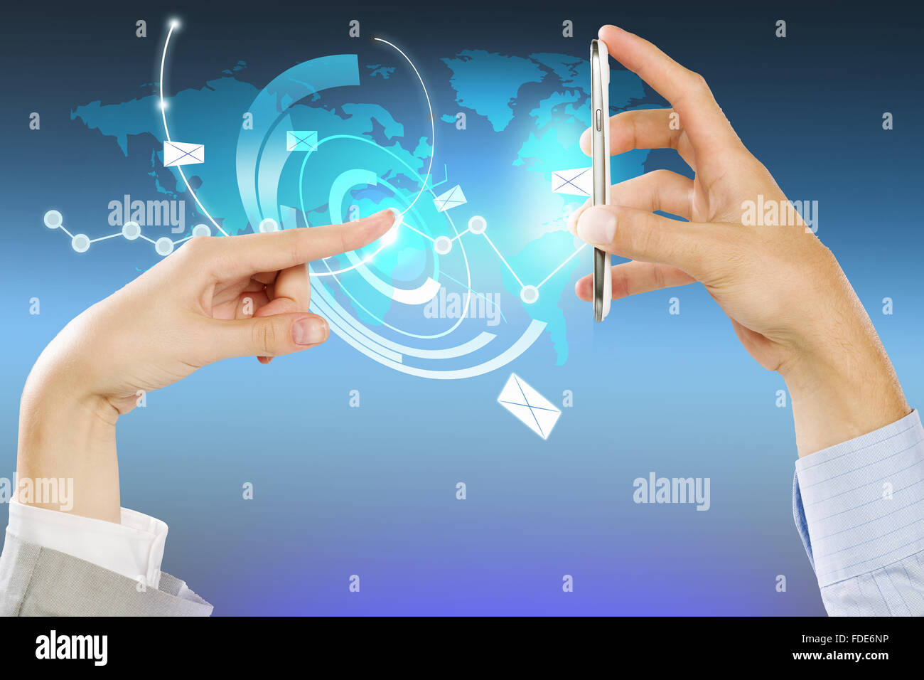 Close up of people hands using mobile phone Stock Photo - Alamy