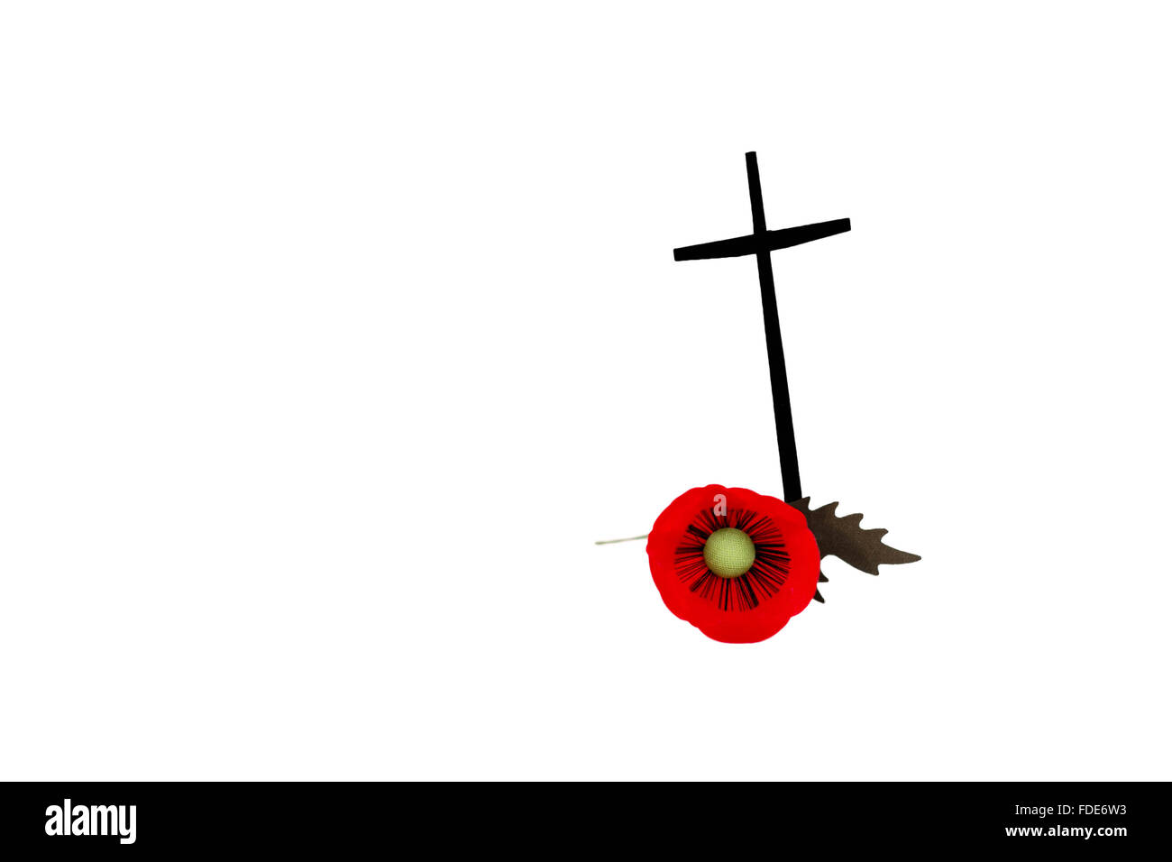 Veterans Day poppy with cross in isolated on white background Stock ...