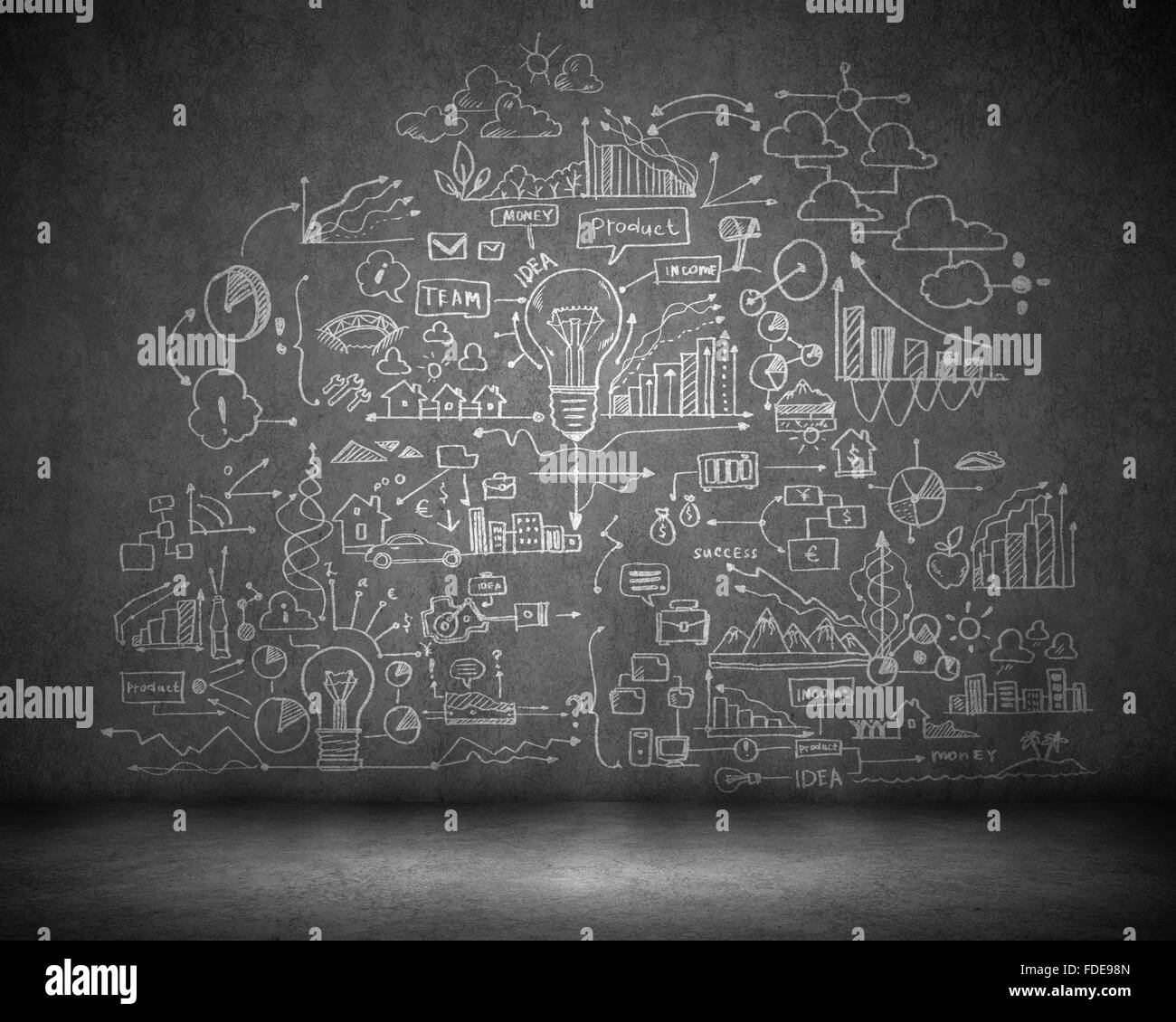 Dark technology background perspective Black and White Stock Photos ...