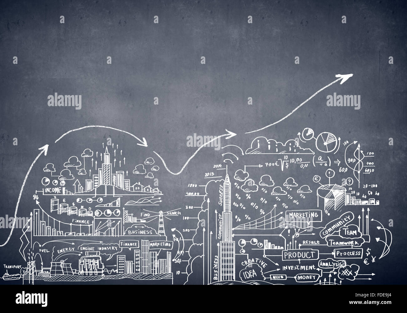 Chalk drawn business plan sketch. Idea concept Stock Photo - Alamy