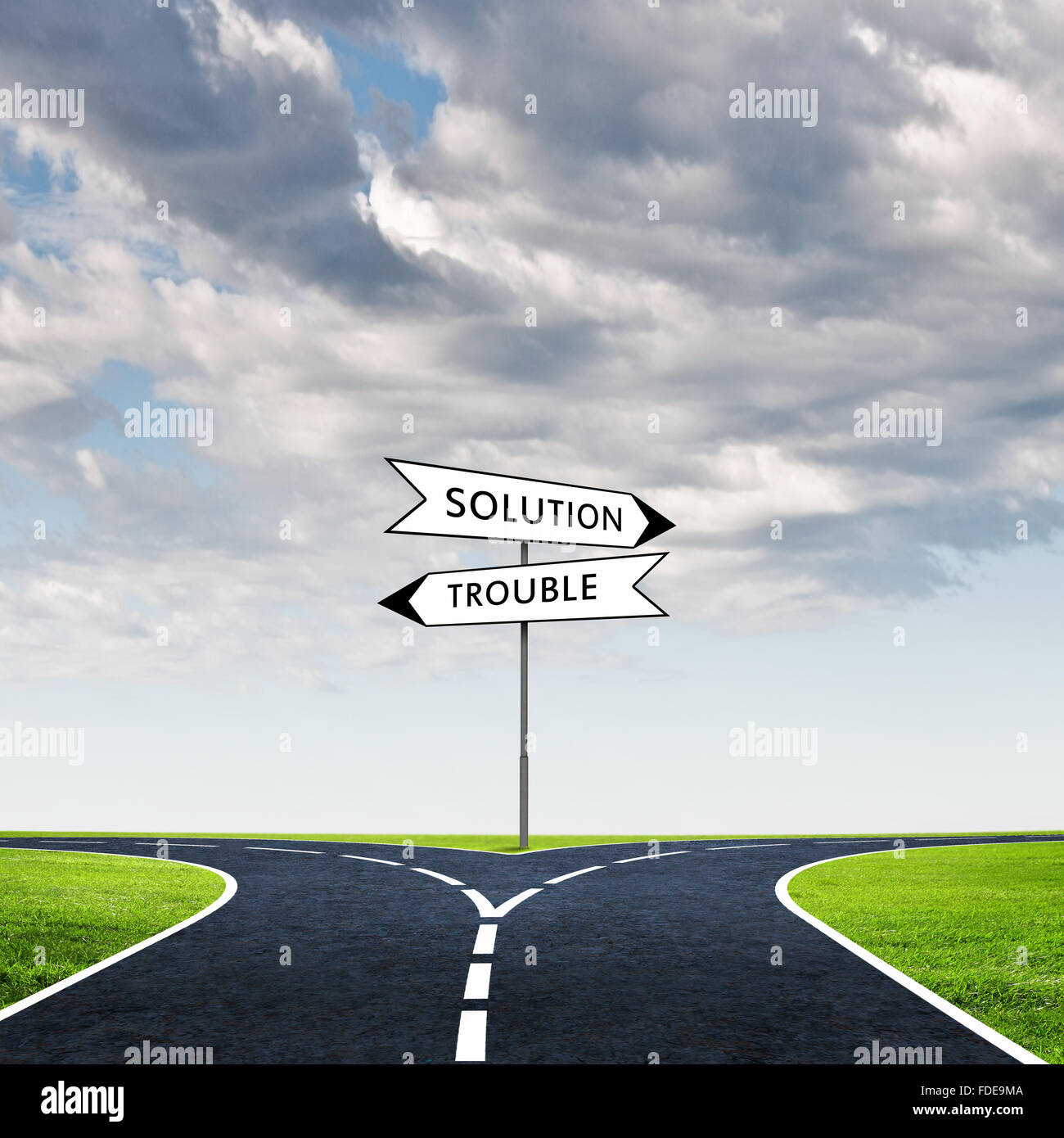 Cross road with direction sign. Choose your way Stock Photo - Alamy
