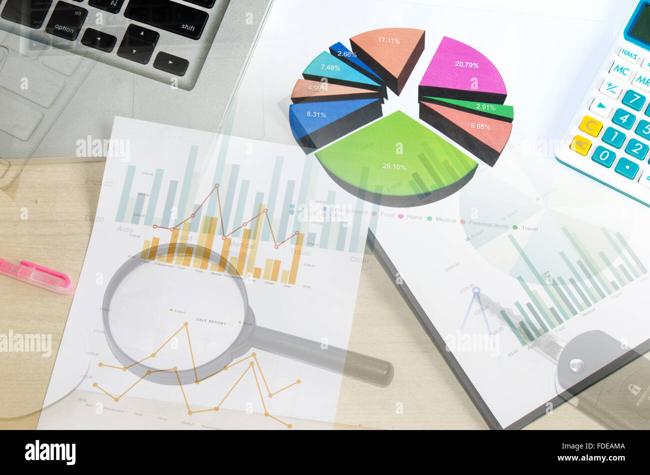 Business finance, accounting, statistics and analytic research concept ...