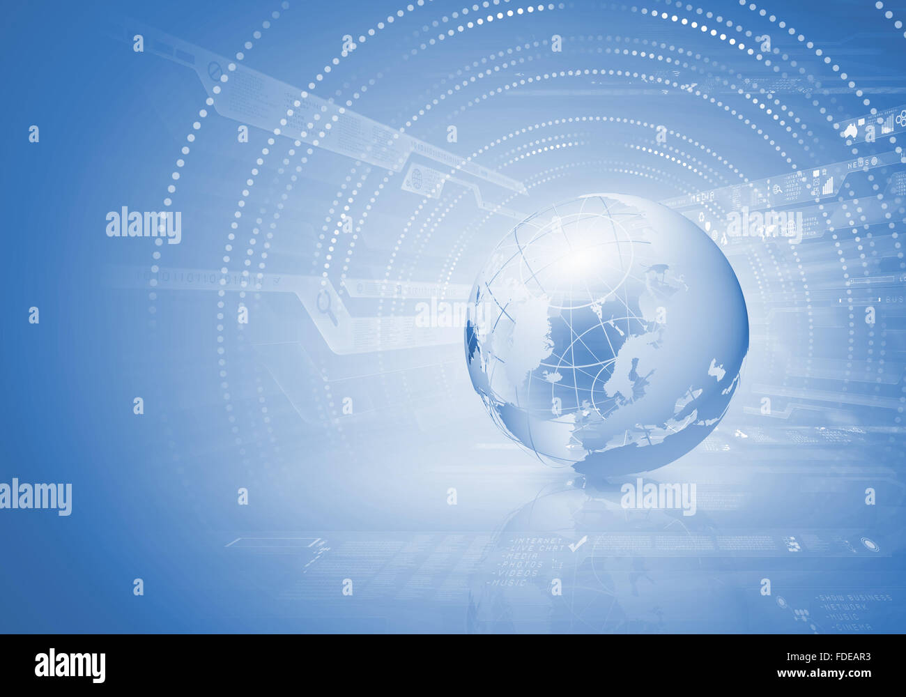 Blue digital image of globe. Background image Stock Photo - Alamy