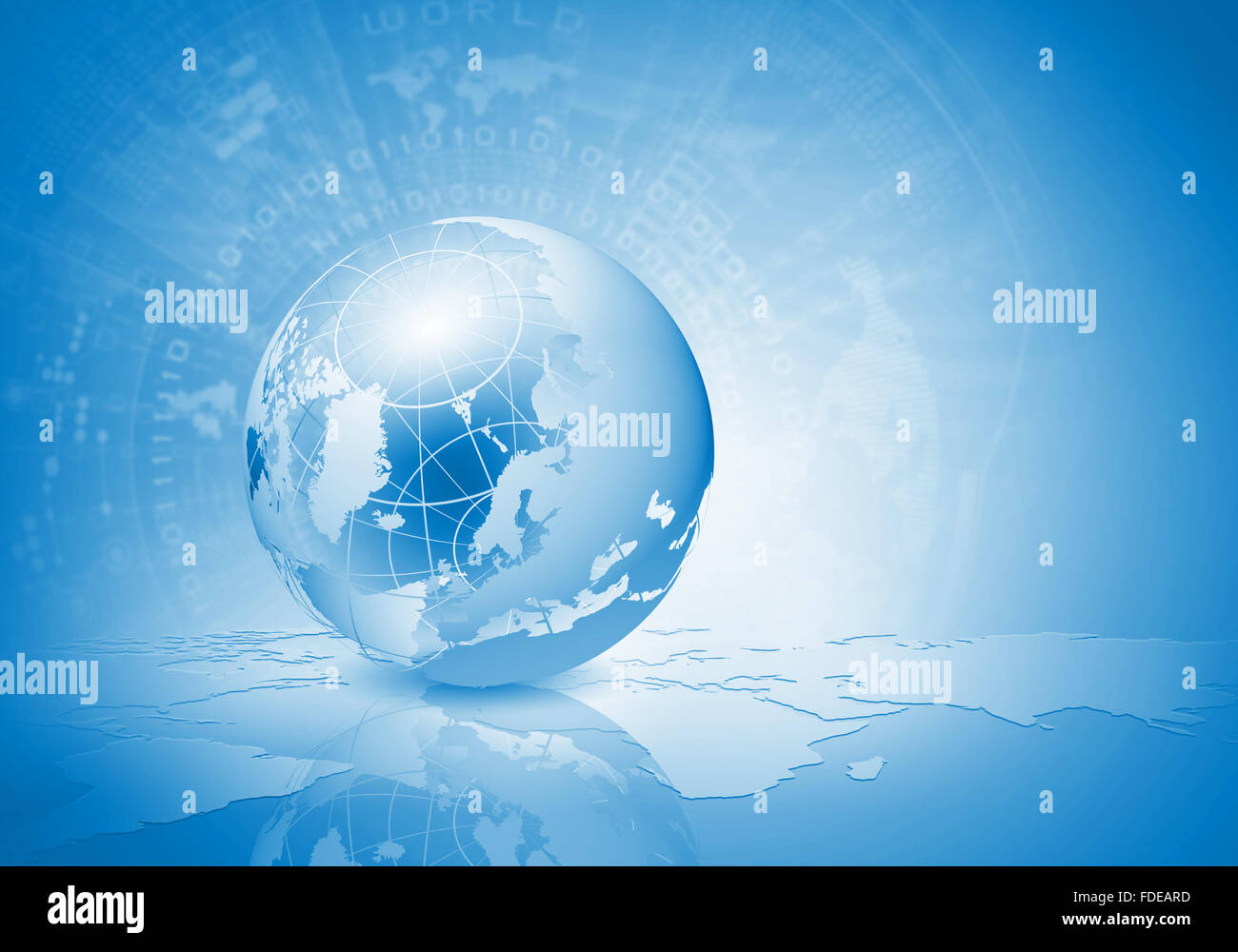 Blue digital image of globe. Background image Stock Photo - Alamy